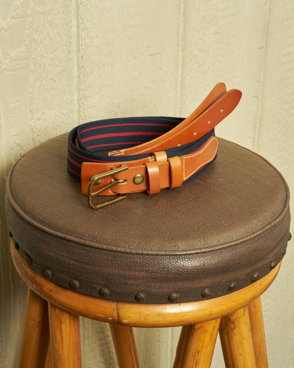 Surcingle Belt in Navy/Red Stripe – Quaker Marine Supply Co.